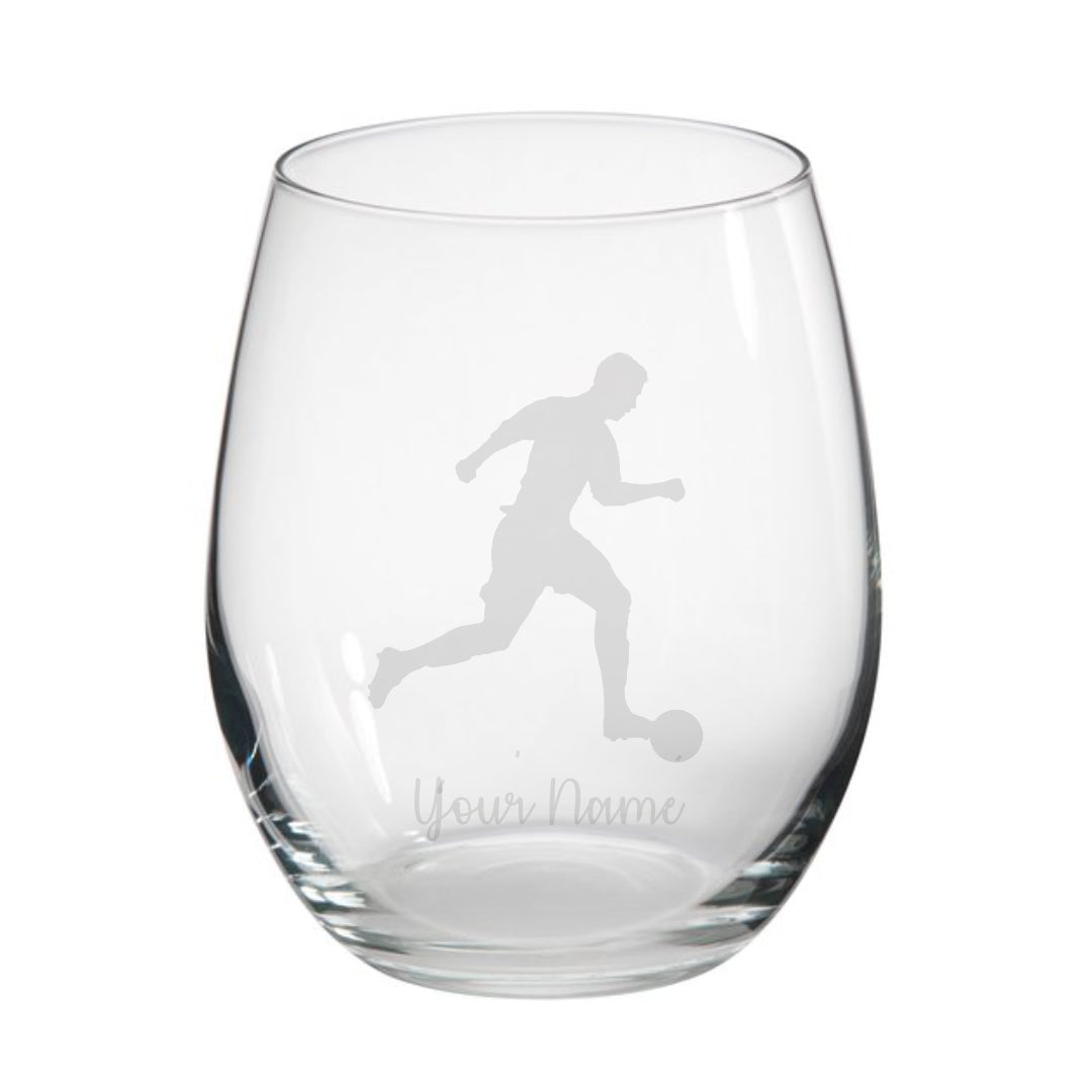 Personalised Footballer Stemless Glass – Signature Moments UK