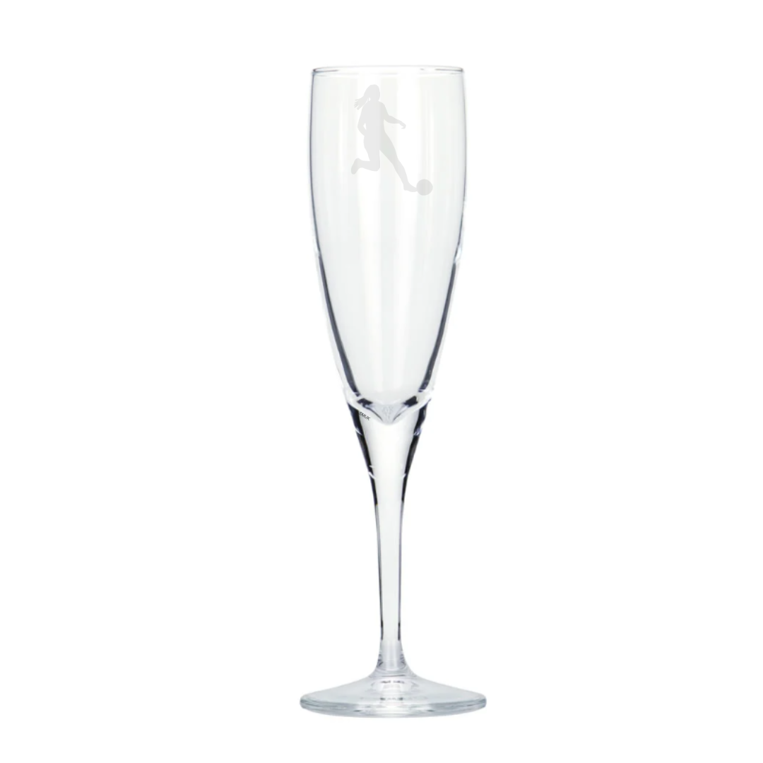 Personalised Female Football Player Champagne Glass – Signature Moments UK